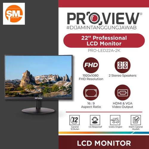 Promo PROVIEW LED Monitor 22Inch Full HD HDMI Support 24 Jam View untuk ...