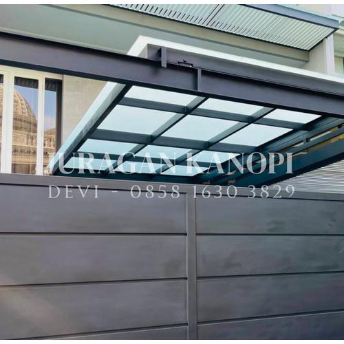 Jual kanopi sliding kaca tempered 10mm - kanopi kaca geser buka tutup ...