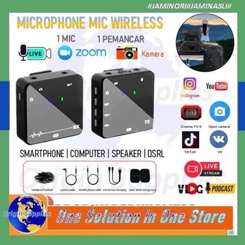 Jual Wireless Lavalier Mikrofon Clip on Lapel Mic 2.4GHz Microphone ...