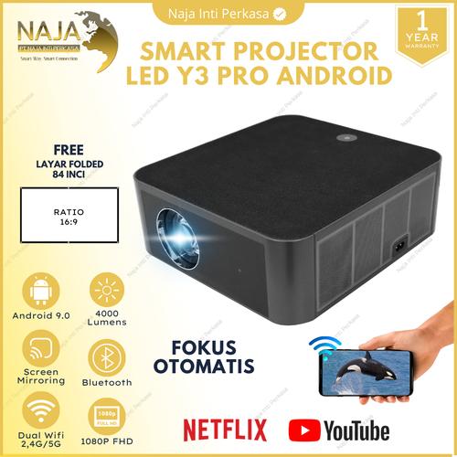 Jual Smart LED Proyektor Y3 Pro Android 9.0 Wifi 4000 Lumens ...