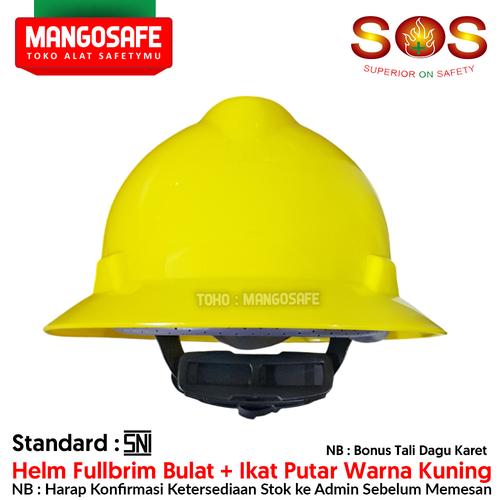 Jual Helm Safety Proyek Fullbrim SOS warna Kuning + ikat Kepala Putar ...