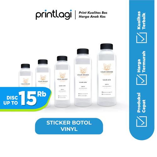 Jual CETAK STICKER LABEL BOTOL VINYL / Stiker Botol Kotak / Label ...