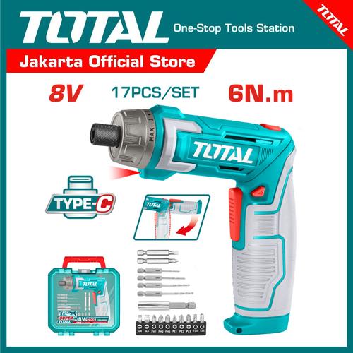 Jual TOTAL Cordless screwdriver TSDLI08025 - Obeng baterai 8V - Jakarta ...