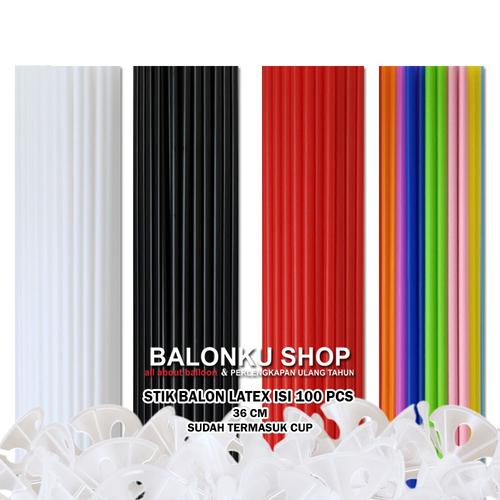Jual Stick Balon / Tangkai Balon / Gagang Balon isi 100 pcs - PUTIH 100 ...