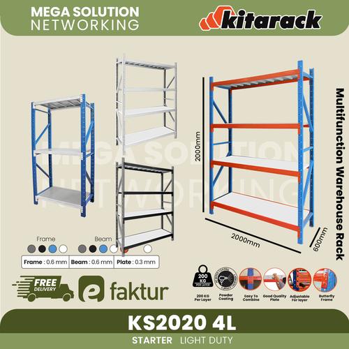 Jual KITARACK Starter Rak Gudang Besi 4 Susun 3 Warna KS2020 Tinggi 2 ...