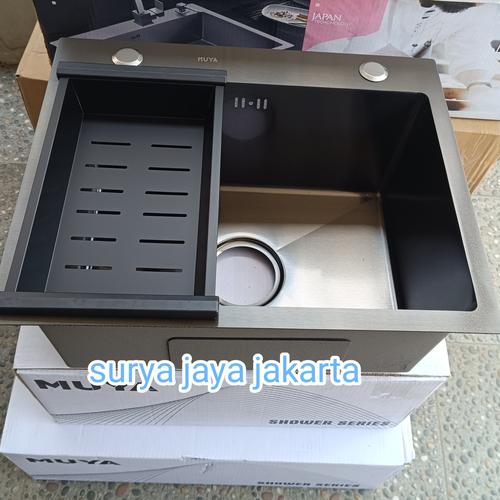 Jual Kitchen sink muya 5040 black / Kitchen sink muya 50 x 40 black ...