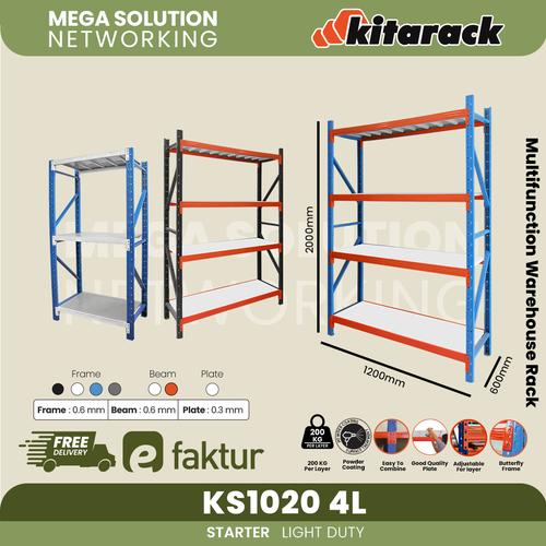 Jual Rack Gudang Besi Tinggi 2M Panjang 1,2M Light Duty 200kg KS1220 ...