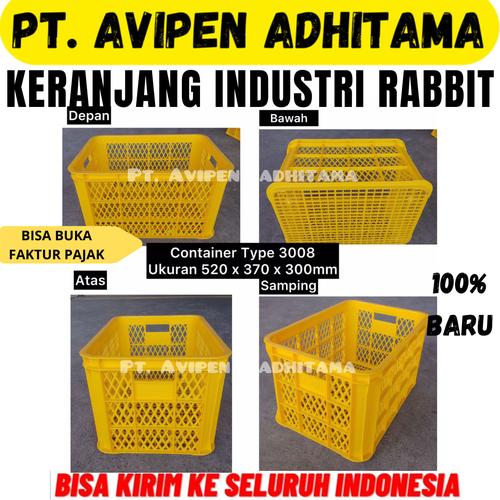 Jual BOX CONTAINER PLASTIK KERANJANG PLASTIK BERLUBANG RABBIT - Kab ...