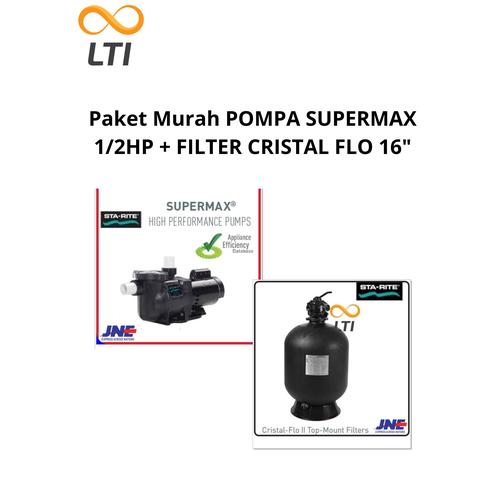 Jual POMPA STARITE SUPERMAX 1/2 HP + FILTER STARITE CRISTAL FLO II 16 ...