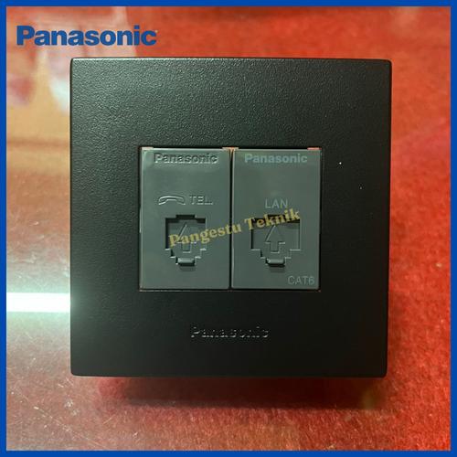 Jual Panasonic Modul LAN CAT 6 Plus Modul Telepon Seri Style Hitam ...