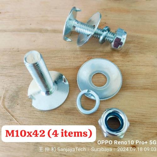 Jual (bundling) FangBolt M10x42 / Baut Elevator Bucket M10 Galvanis ...