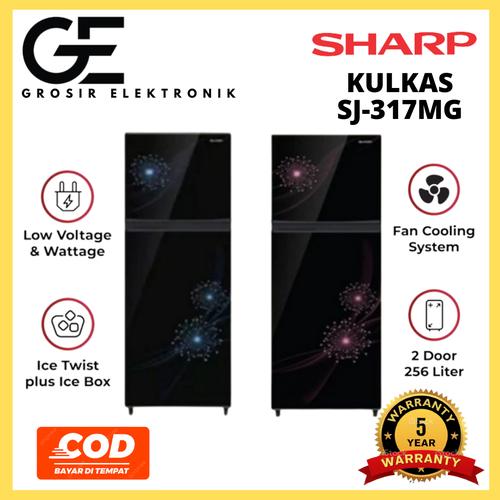 Jual Kulkas 2 Pintu Sharp SJX 317 MG DB/DP 256 Liter Tingi 163cm Shine Door - KEMBANG BIRU ...