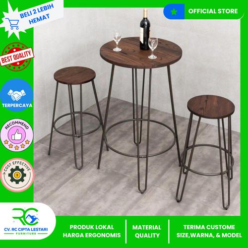 Jual meja bar bulat cafe/ 2 kursi/1 set - Kursi D30 T80 - Kota Bekasi ...