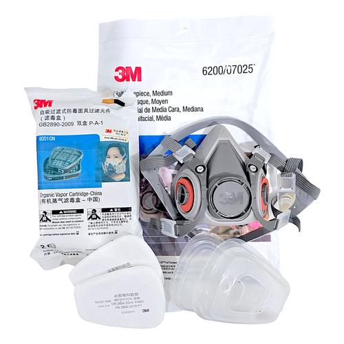 Jual 3M 6200 3M Half Facepiece Respirator Half Gas Mask Medium Masker ...