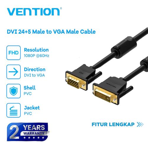 Jual Vention Kabel DVI to VGA Converter DVI-I (24+5) to VGA Video ...