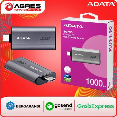 Promo SSD ADATA SC750 1TB - SSD Portable / External SSD USB 3.2 Type-C Cicil 0% 3x - Jakarta ...