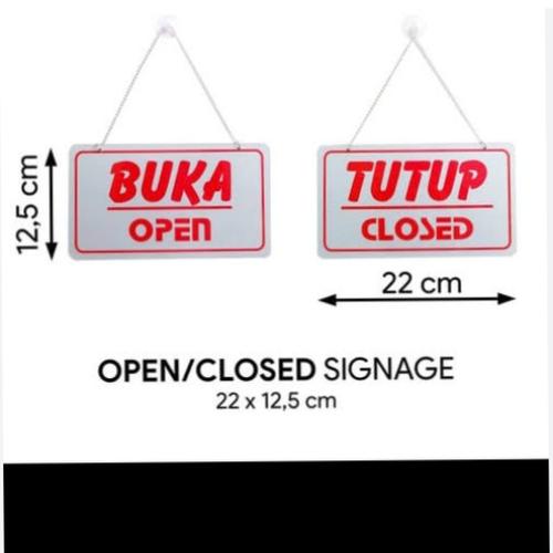 Jual STIKER SIGNAGE BUKA TUTUP 22 X 12,5CM SIMBOL LOGO OPEN CLOSED ...