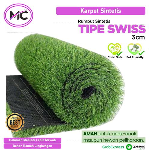 Jual Karpet Sintetis Rumput 3cm Karpet Sintetis Swiss 3 cm Artificial ...