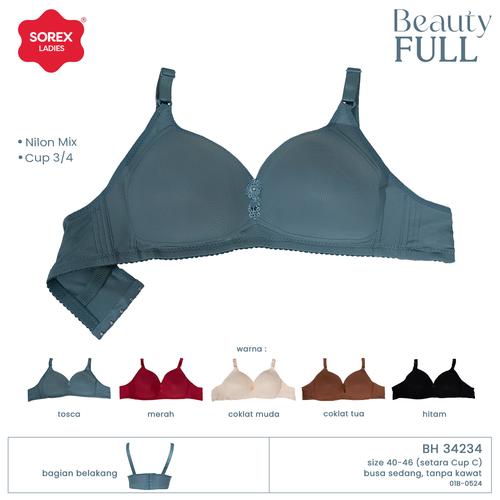 Promo Sorex Bra Tanpa Kawat Busa Kait 5 Big Cup C Nilon Mix Bra Harian ...