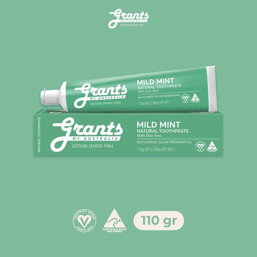 Jual Grants Toothpaste - MILD MINT Natural Toothpaste - Fluoride Free ...