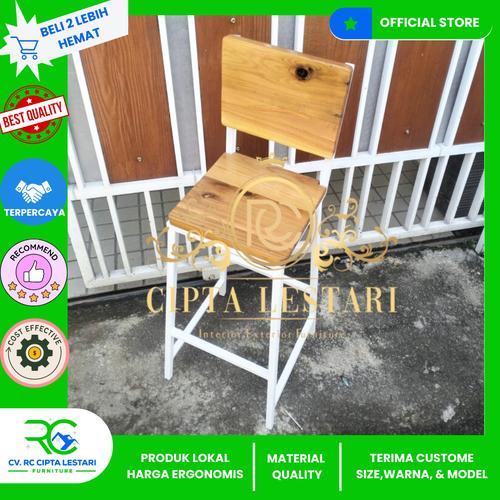 Jual Kursi Bar Stool Sandaran/Industrial/Kursi Cafe - Besi Putih - Kota ...