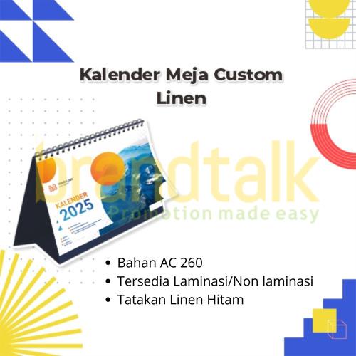 Jual Cetak Kalender Meja Tahun 2024 Custom - Penyangga Linen Hitam ...