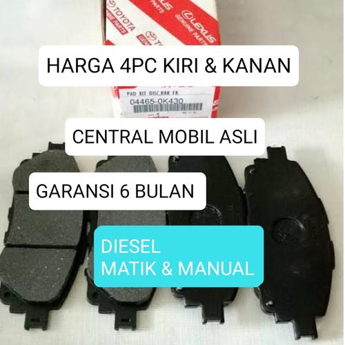 Jual KAMPAS REM BRAKE PAD DEPAN TOYOTA KIJANG INNOVA REBORN DIESEL 2015 ...