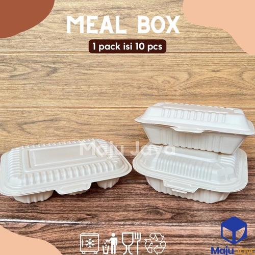 Jual [1 PACK ISI 10 PCS] MEAL BOX SEKAT WARNA CREAM / BOX SEKAT MAKANAN ...