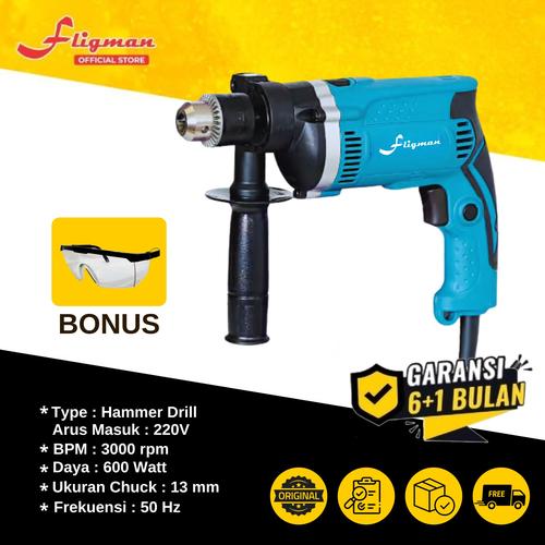 Promo Mesin Bor Tembok 13mm Fligman Electric Drill Mesin Bor Beton ...