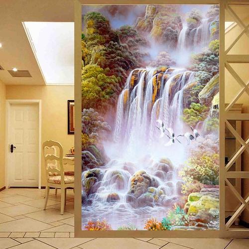 Jual DIY Diamond Painting Full air terjun pegunungan bangau 60x120 cm ...