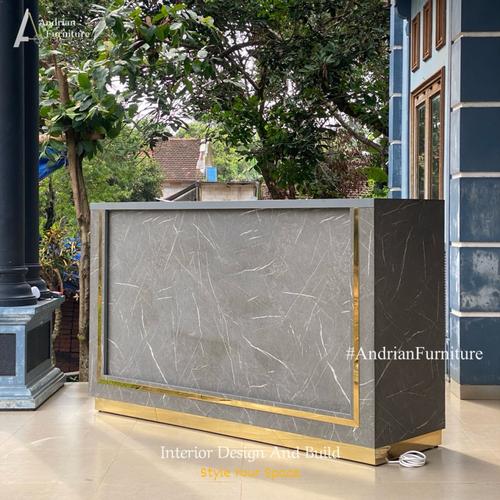 Jual Meja Receptionist Kantor Minimalis Modern Luxury List Stainless ...