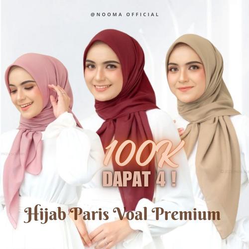 Promo Hijab Paris Voal Premium Segi empat Kerudung Paris Ukuran 110 x ...