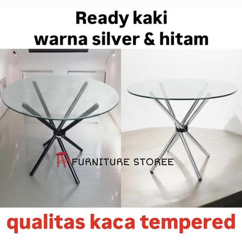 Promo Meja kaca bulat meja makan meja pameran meja tamu meja bar meja ...