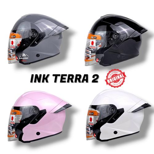Promo Ink Terra 2 White | Helm Ink Tera 2 Half Face Double Visor ...
