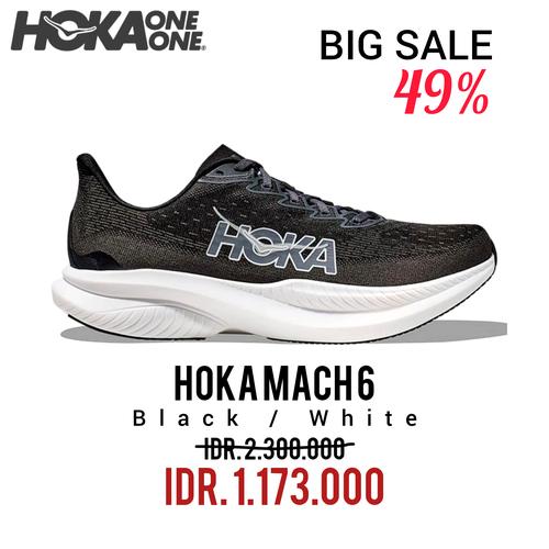 Jual HOKA MACH 6 BLACK / WHITE ORIGINAL BNWB RUNNING SHOES - EU 41 ⅓ ...