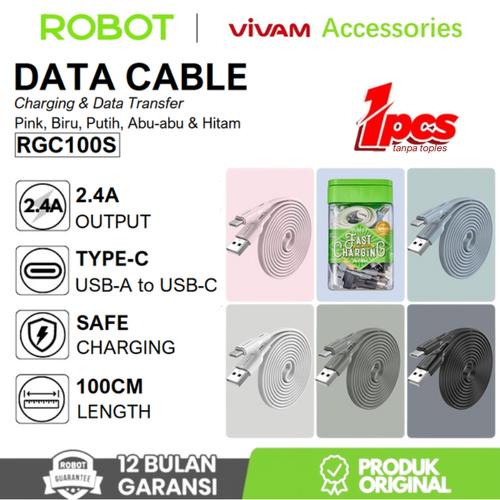Jual ROBOT RGC100S Cable Kabel Data Charging USB To Type-C USB -C 2.4A ...