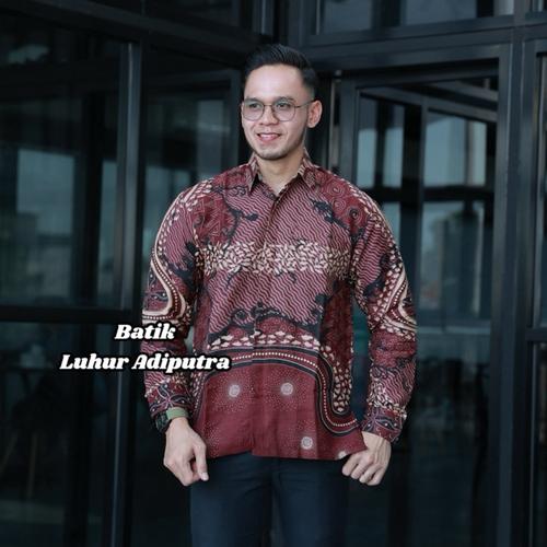 Jual Doby Burgundy Kemeja Batik Pria Lengan Panjang dan Pendek Bahan Doby Luhur Adiputa - S ...