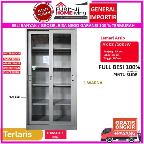 Jual PROMO Filing Cabinet Lemari Arsip 2 Pintu Sliding Kaca AK08 - Kota ...