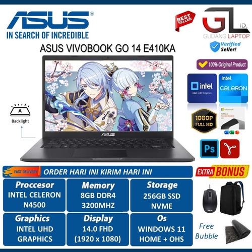 Jual Laptop Asus Vivobook Go 14 E410KA Fhd426 Intel N4500 8GB 256GB Ssd ...