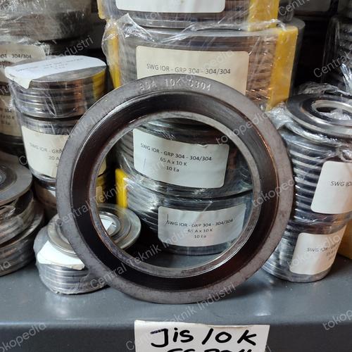 Jual Spiral Wound Gasket Jis10k Stainless SS304 SWG 3" inch DN 80 ...