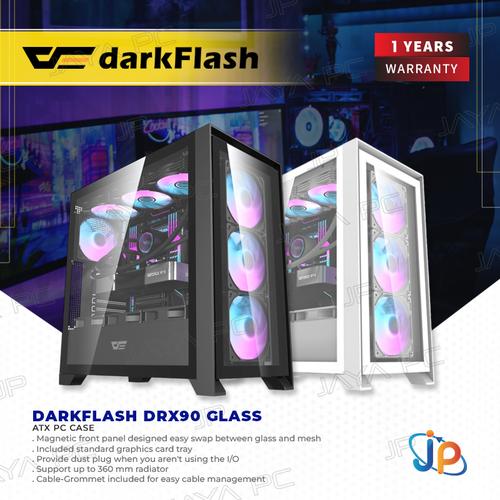 Promo darkFlash DRX90 Glass ATX PC CPU Case - Tempered Glass Casing ...