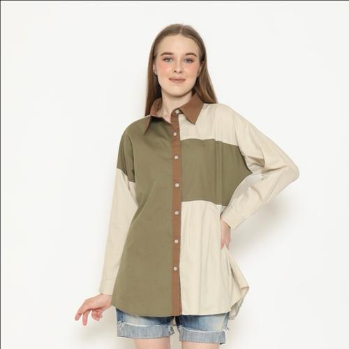 Jual Kirara Block Colors Shirt Atasan Kemeja Kerja Wanita - Jakarta ...