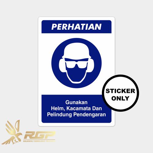 Jual Sticker Safety Sign APD Gunakan Kaca mata dan Pelindung ...