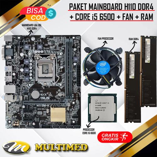 Jual Paket Motherboard Socket LGA 1151 H110 DDR4 + Core i5 6500 + FAN + RAM - Ecs M2, Tanpa RAM ...