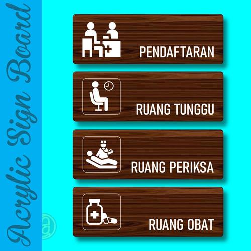 Promo Papan Nama Ruang Tempel - Sign Acrylic 10x30cm - Klinik Bersalin ...