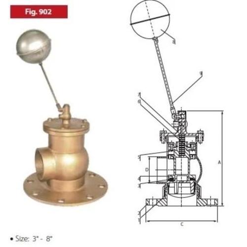 Jual PELAMPUNG TANGKI / FLOATING VALVE KUNINGAN JIS 10K 3" INCH DN80 ...