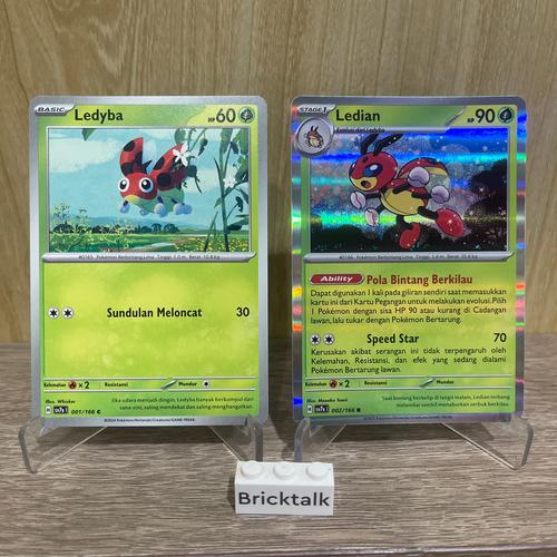 Jual Kartu Pokemon TCG sv7s Ledyba 001/166 C / Ledian 002/166 R Trading ...