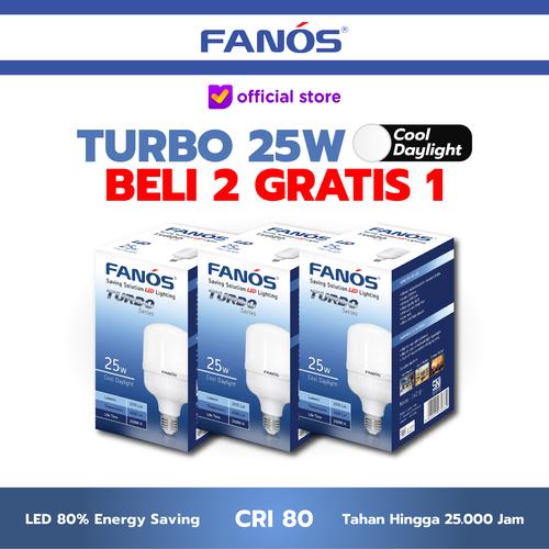 Promo Fanos Turbo 25 Watt Beli 2 GRATIS 1 Lampu LED Putih Bergaransi ...