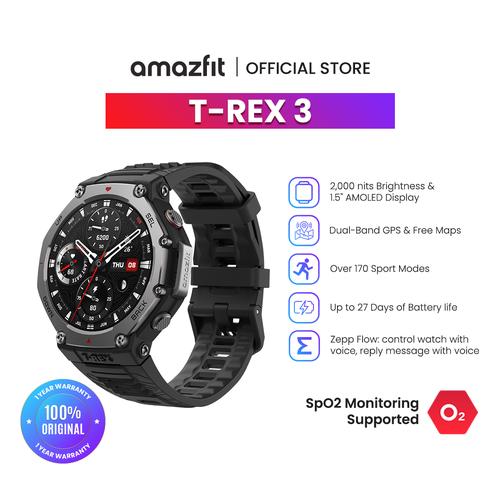Promo Amazfit Official T-Rex 3 48mm Smartwatch 1.5" AMOLED Screen GPS ...