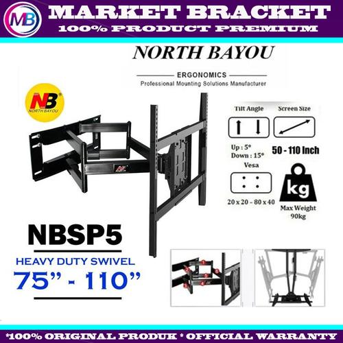 Jual Bracket TV Swivel 50 55 60 65 70 75 80 85 86 90 100 110 Inch NB ...
